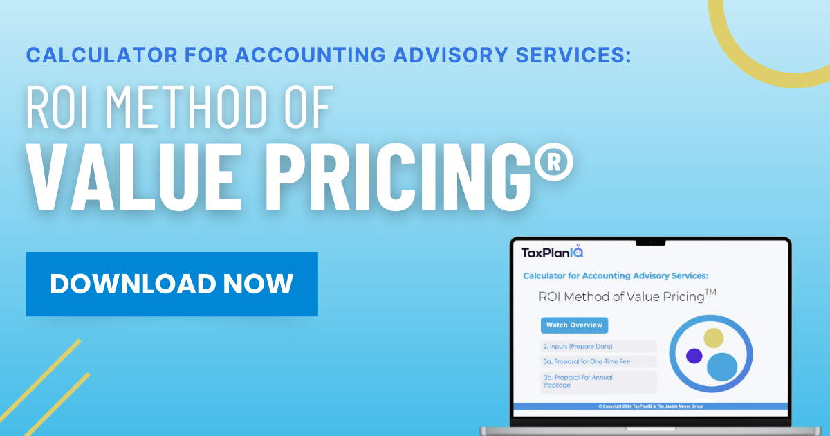 ROI Method of Value Pricing for Accountants & CPAs